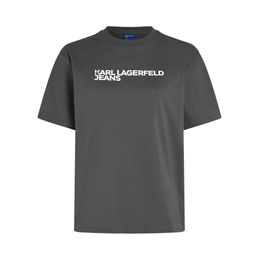 KARL LAGERFELD JEANS T-shirt Damen Gr&ouml;&szlig;e L dunkelgrau / naturwei&szlig;