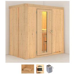 Karibu Sauna »Vada« Set, Ofen 9 kW integr. Strg naturbelassen