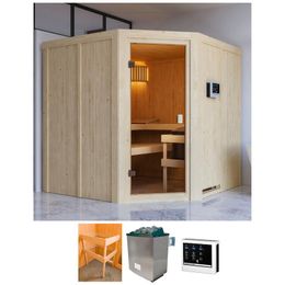 Karibu Sauna »Kotka« Ofen 9 KW externe Strg easy natur