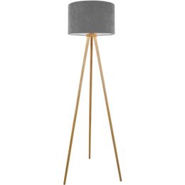 OTTO HOME Stehlampe »Torell« E27 1 Stk. Schirm mit Cordbezug, Dreibein aus Holz, 1x E27 exkl., Zuleitung 300cm grau