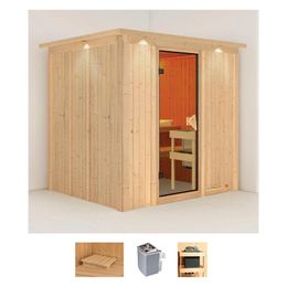 Karibu Sauna »Sodin« Set, Ofen 9 kW integr. Strg naturbelassen