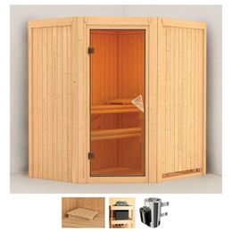 Karibu Sauna &raquo;Tomke&laquo; Set, Ofen 3,6 kW intgr. Strg beige