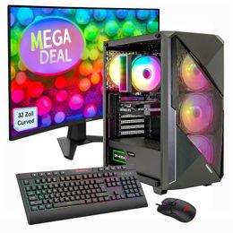 GAMEMAX PC-Komplettsystem »MegaDeal Striker 2626 AMD Ryzen 5 7500F RTX 5060 32GB DDR5 1TB SSD« 32 ′′ AMD Ryzen 5 GeForce RTX 5060 32 GB RAM 1.000...