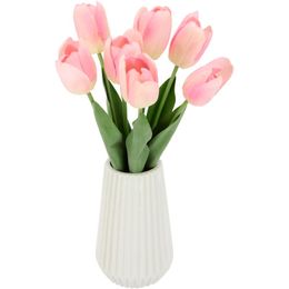 I.GE.A. Kunstblume »Real-Touch-Tulpen« Vase aus Keramik dunkelrosa 0