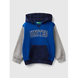 Benetton Hoodie in Blau/ Grau - 43% | Größe 98 | Baby-sweatshirts-jacken