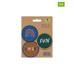 L&auml;ssig L&auml;ssig 3er-Set: Patches "Little Gang Smile/Fun" in Blau/ Hellbraun/ Gr&uuml;n - 13% | Kreativbedarf-diy
