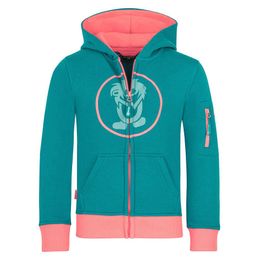Trollkids Sweatjacke "Sortland" in T&uuml;rkis - 53% | Gr&ouml;&szlig;e 140 | Kinder-sweatshirts-jacken