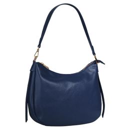 CLUTY Damen Umh&auml;ngetasche echt Leder, Made in Italy blau