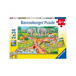 Ravensburger 2x24tlg. Puzzle "Ein Tag im Zoo" - ab 4 Jahren - 30% | Gesellschaftsspiele