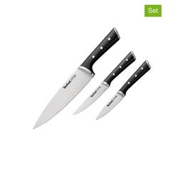 Tefal 3tlg. Messer-Set "Ice Force" in Silber/ Schwarz - 36% | Kuechenhelfer