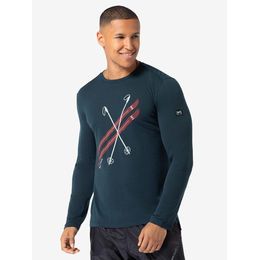 super.natural Funktionslongsleeve "Kryssede Ski" in Dunkelblau - 63% | Gr&ouml;&szlig;e S | Herren-sportshirts
