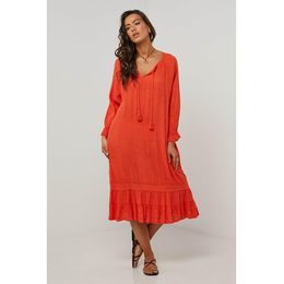 Le Monde du Lin Leinen-Kleid in Orange - 76% | Größe 38/40 | Damen-kleider