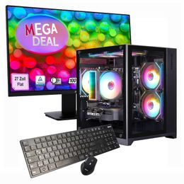 GAMEMAX PC-Komplettsystem »MegaDeal Infinity Mini BK 2615 Ryzen 5 5500 RTX 5050 32GB DDR4 1TB SSD« 27 ′′ AMD Ryzen 5 GeForce RTX 5050 32 GB RAM...