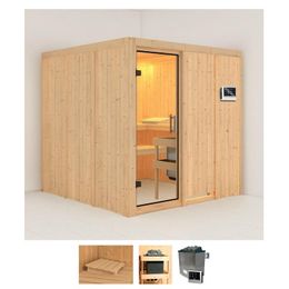 Karibu Sauna »Rodin« Set, Ofen 9 KW externe Strg easy naturbelassen 0