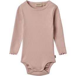 Wheat Langarmbody »Rib Body L/S Regitze« rose powder 86 - N-Gr N-Gr 86 Süßer langärmeliger Rippenbody von Wheat für Babys