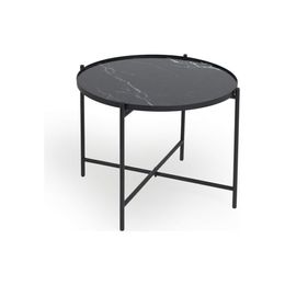 LIFA LIVING Beistelltisch "Xavier" in Schwarz - (H)40 x Ø 48 cm - 73% | Tische
