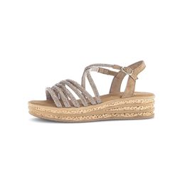 Gabor Keilsandaletten in Gold/ Hellbraun - 65% | Größe 41 | Damen-sandalen