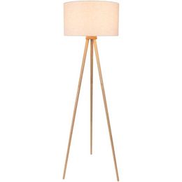 OTTO HOME Stehlampe »Torell« E27 1 Stk. Schirm mit Leinenbezug, Dreibein Holz, 1x E27 exkl., Zuleitung 300cm natur