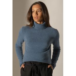 Perfect Cashmere Kaschmir-Rollkragenpullover "Willow" in Blaugrau - 52% | Größe M | Damen-pullover-cardigans
