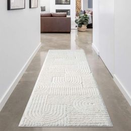 Carpet City Designteppich »FOCUS765« rechteckig 20 mm Höhe Boho-Design, Hochtief-Muster/ 3D-Effekt, Skandinavisch, Wohnzimmer Creme Obermaterial:...
