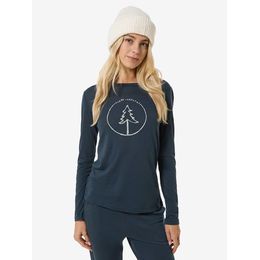 super.natural Funktionslongsleeve "Bubble Tree" in Dunkelblau - 62% | Gr&ouml;&szlig;e S | Damen-outdoor-tops-shirts