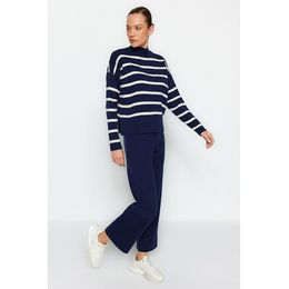 Trendyol 2tlg. Outfit in Dunkelblau/ Creme - 62% | Gr&ouml;&szlig;e S | Damen-pullover-cardigans