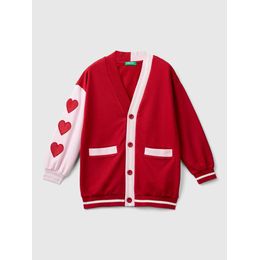 Benetton Cardigan in Rot/ Rosa - 47% | Größe 122 | Kinder-pullover