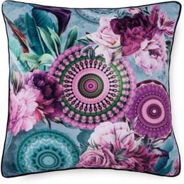 HIP Dekokissen &raquo;Bandhura&laquo; Mit F&uuml;llung, 1 St&uuml;ck, Biese, 48x48, Wendeoptik, Weich, Lila Violett multi + bedruckt Bezug: 100% Polyester B/L: 48 cm x...