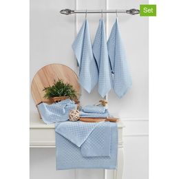 Violeta Home 10er-Set: Geschirrtücher in Hellblau - (L)60 x (B)40 cm - 55% | Größe 40x60 cm | Tischwaesche