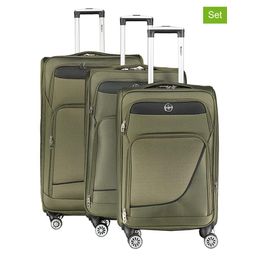 Geographical Norway 3tlg. Softcase-Trolleyset "Show" in Khaki - 77% | Damen-koffer-reisegepaeck