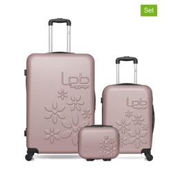 Les P'tites Bombes Les P ́tites Bombes 3tlg. Set: Hardcase-Trolleys und Beautycase "Eleonor" in Beige - 77% | Damen-koffer-reisegepaeck
