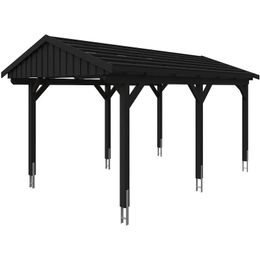 Skan Holz Einzelcarport &raquo;Fichtelberg&laquo; Leimholz 273 cm Anthrazit grau