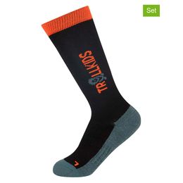 Trollkids 2er-Set: Ski-/ Snowboardsocken "Kids Ski" in Schwarz - 34% | Größe 35-38 | Kinder-outdoor-waesche