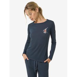 super.natural Funktionslongsleeve "Lil Ski Bunny" in Dunkelblau - 61% | Gr&ouml;&szlig;e M | Damen-outdoor-tops-shirts