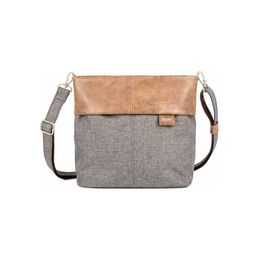 Zwei Umh&auml;ngetasche in Grau/ Hellbraun - (B)25 x (H)23 x (T)10 cm - 45% | Damen-taschen