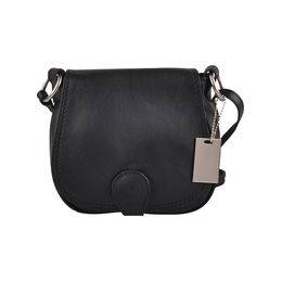 Florence Bags Leder-Umhängetasche "Gisstel" in Schwarz - (B)19 x (H)17 x (T)5 cm - 73% | Damen-taschen