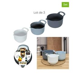 COOK CONCEPT 3er-Set: R&uuml;hrsch&uuml;sseln in Grau/ Blau/ Hellblau - 28% | Kuechenhelfer