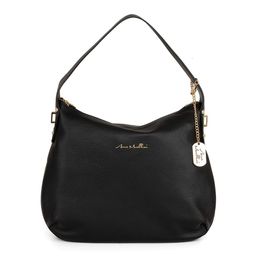 Anna Morellini Leder-Schultertasche "Armina" in Schwarz - (B)35 x (H)31 x (T)7 cm - 78% | Damen-taschen