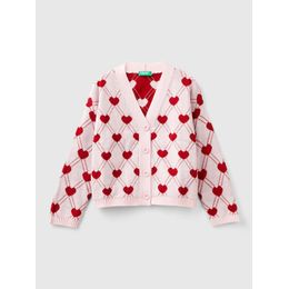 Benetton Cardigan in Rosa/ Rot - 44% | Größe 160 | Kinder-pullover