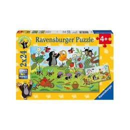 Ravensburger 2x24tlg. Puzzle "Der Maulwurf im Garten" - ab 4 Jahren - 34% | Gesellschaftsspiele