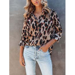 Milan Kiss Bluse in Hellbraun/ Schwarz - 55% | Gr&ouml;&szlig;e L | Damen-blusen
