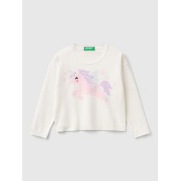 Benetton Pullover in Weiß - 53% | Größe 82 | Baby-pullover-cardigans