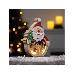 Hollybell LED-Dekoleuchte ''Santa'' in Beige/ Rot - (B)11 x (H)15,8 x (T)3 cm - 11% | Lichterketten-dekobeleuchtung