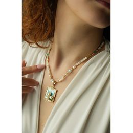 Pierres delicates Vergold. Halskette mit Anh&auml;nger - (L)50 cm - 73% | Schmuck