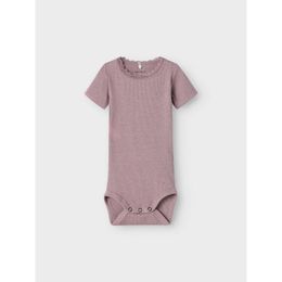 name it Kurzarmbody »NBFKAB SS BODY NOOS« Baumwollmischung, Kurzarm Elderberry Detail:MELANGE 80 - N-Gr N-Gr 80 Body von name it für Mädchen