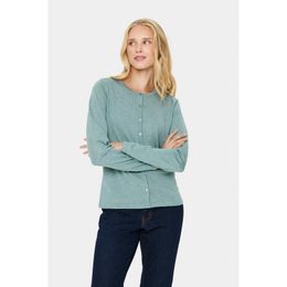 Saint Tropez Strickjacke »A8661, MilaSZ R-Neck Cardigan« Viskose Feinstrick, Classic Fit Blue Surf Melange XXL XXL Cardigan von Saint Tropez