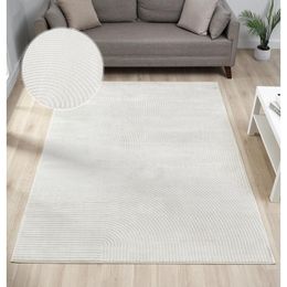 OTTO HOME Teppich »Bentori, Hoch-Tief-Struktur, Scandi« rechteckig 11 mm Höhe Modernes Design mit Boho-Charme, Wohnzimmer, Schlafzimmer creme...