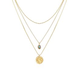 Elli Premium Kette Damen Größe 40 hellblau / gold