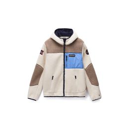 Napapijri Fleecejacke 'Yupik' Herren Größe M navy / hellblau / hellbraun / naturweiß