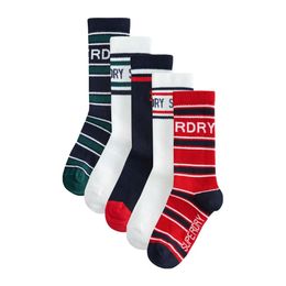 Superdry Socken Mädchen Größe 31/36 dunkelgrün / rot / schwarz / naturweiß